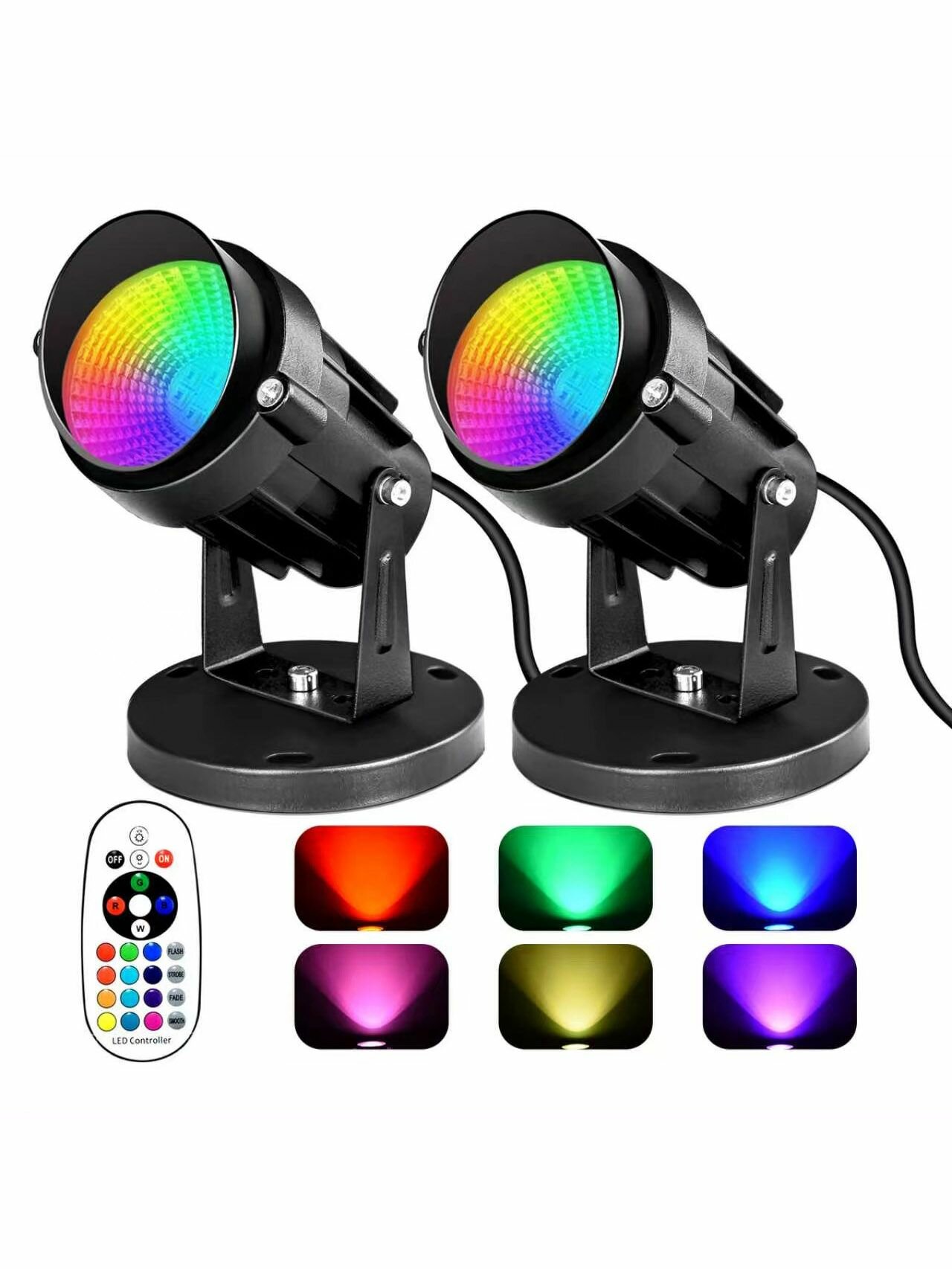Наружный прожектор LJHI, RGB, IP67, LED, дистанционное управление