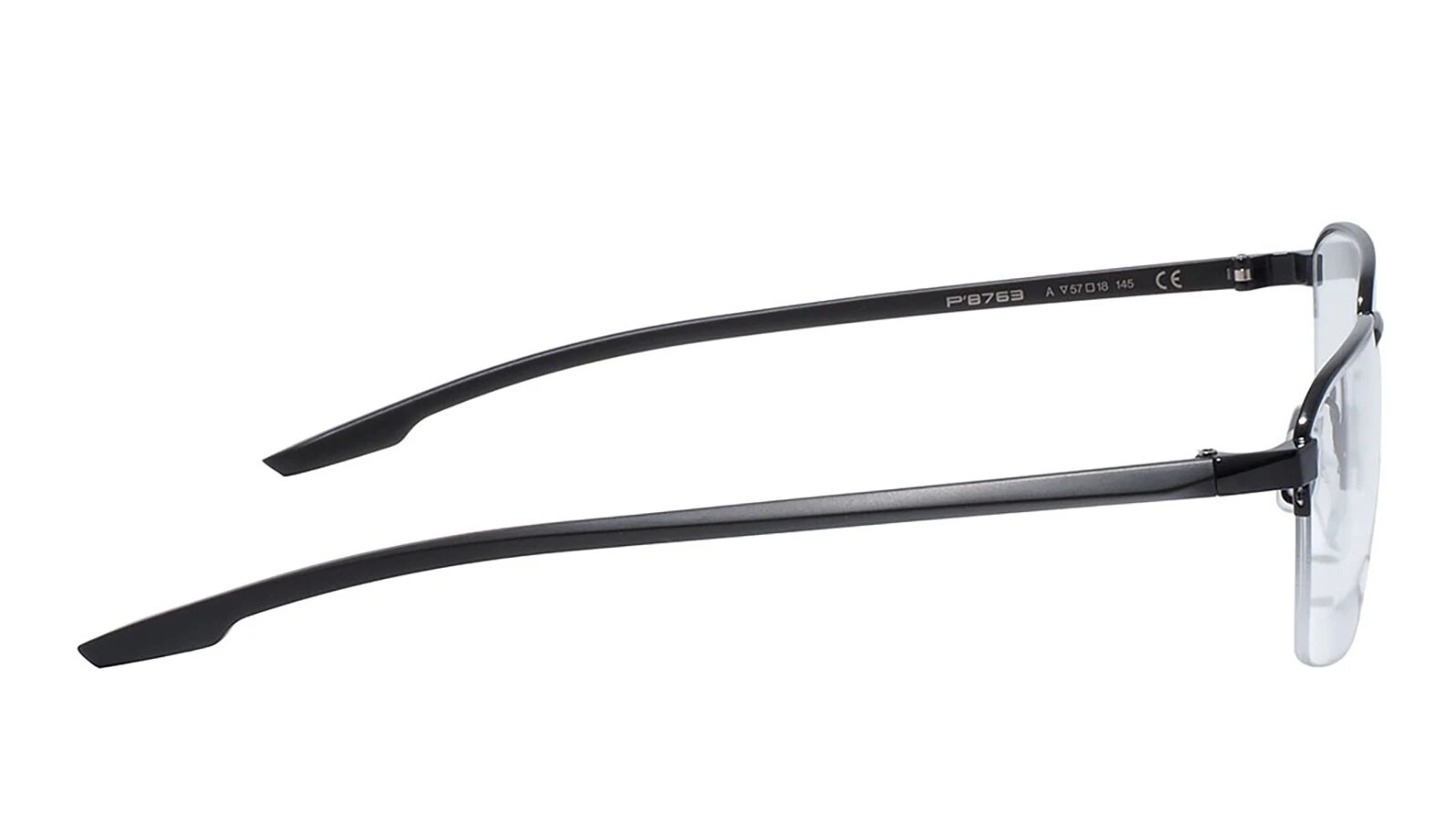 Оправа для очков Porsche Design P8763 A, полуободковая, металл/титан, черная — фото 1