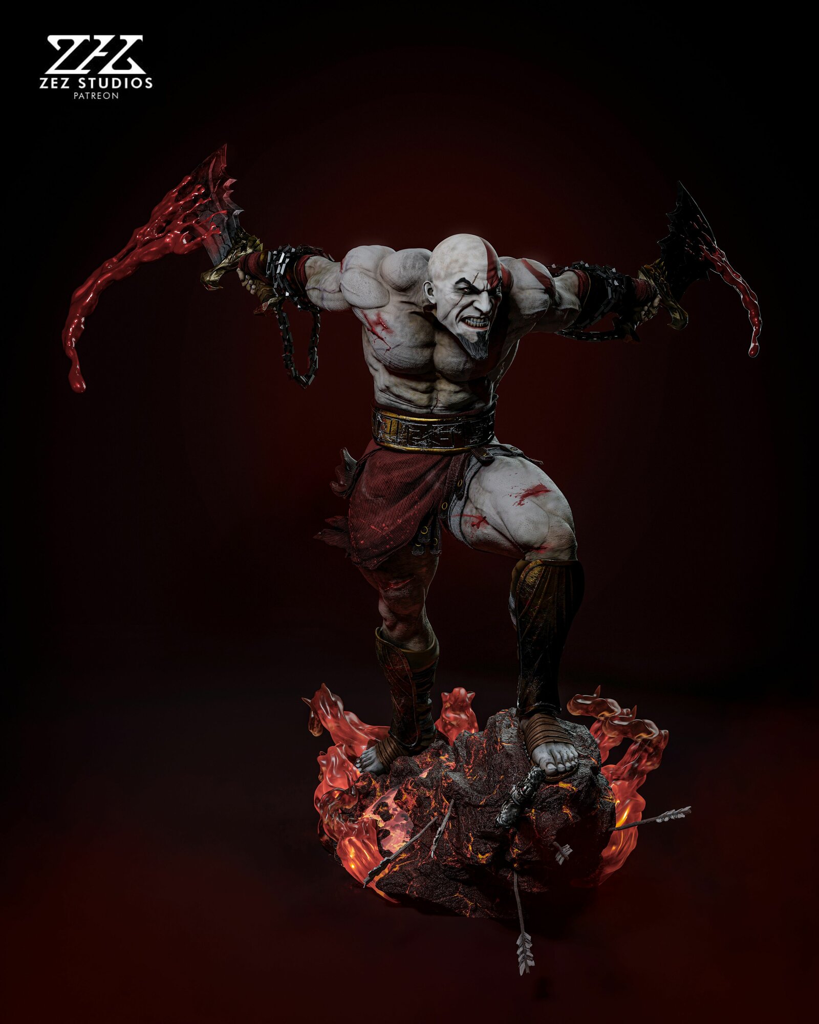 Фигурка для покраски "Кратос / Kratos" (God of War), коллекционная, 19см