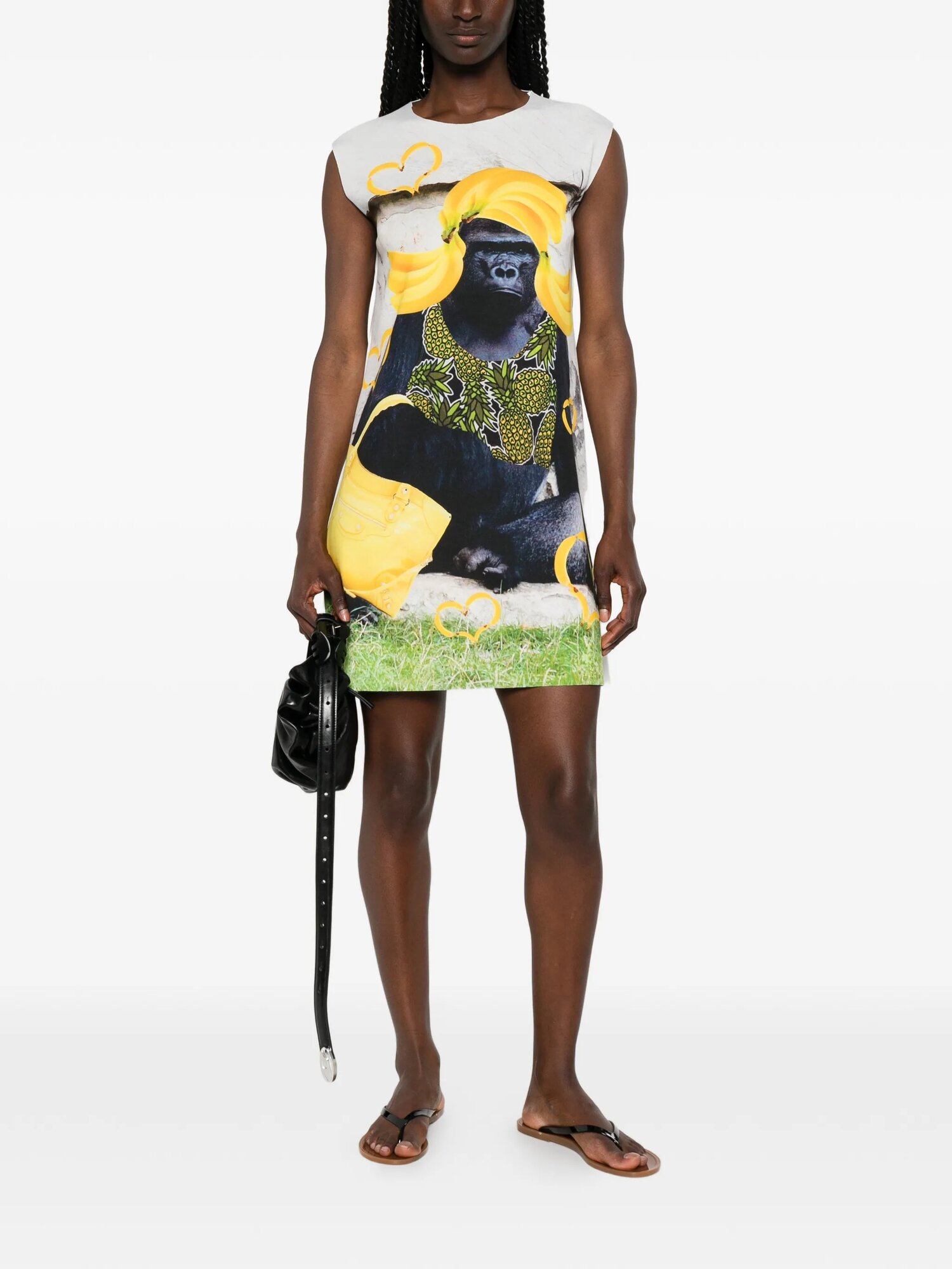 Платье The Artistylist Gorilla-print sleeveless mini dress, размер 44, бежевый/белый — фото 1
