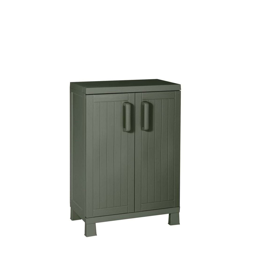 TOOMAX Уличный шкаф 2х дверный глубокий WOOD MIDI (2 полки), Хвойный, пластик, 65 х 37 х 93 см, арт. Z0266RA-11000
