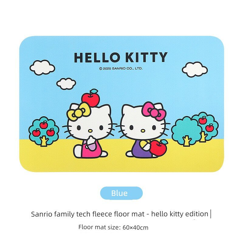 Коврик для прихожей Miniso Sanrio Family Series Tech Velvet, нескользящий, для ванной комнаты, Hello Kitty. синий