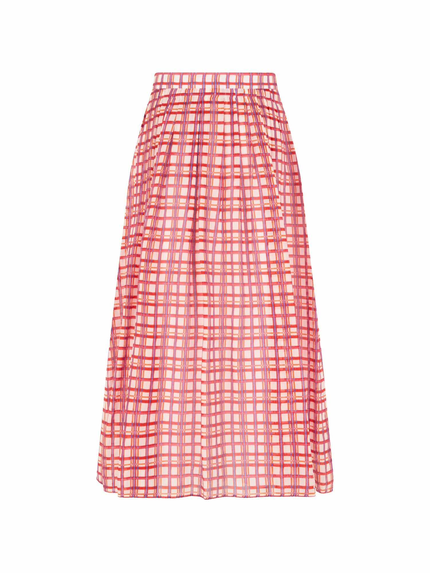 Юбка Max Mara Check-pattern pleated midi skirt, размер 40, красный — фото 1