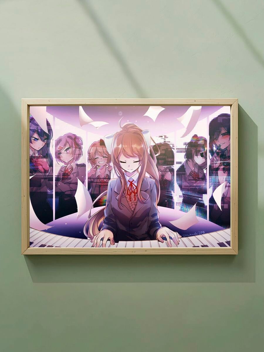 Постер, плакат на стену "Doki Doki Literature Club" 42 см х 29,7 см (А3)