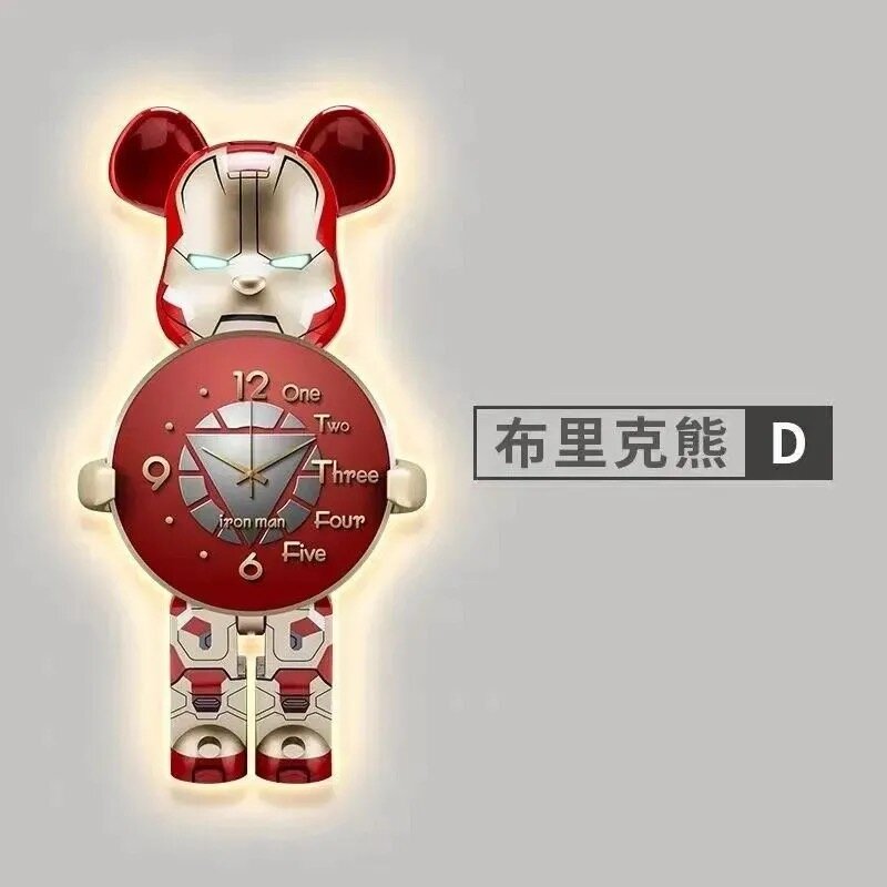 Настенные часы с подсветкой в виде медведя Bearbrick 40*80(без подсветки)