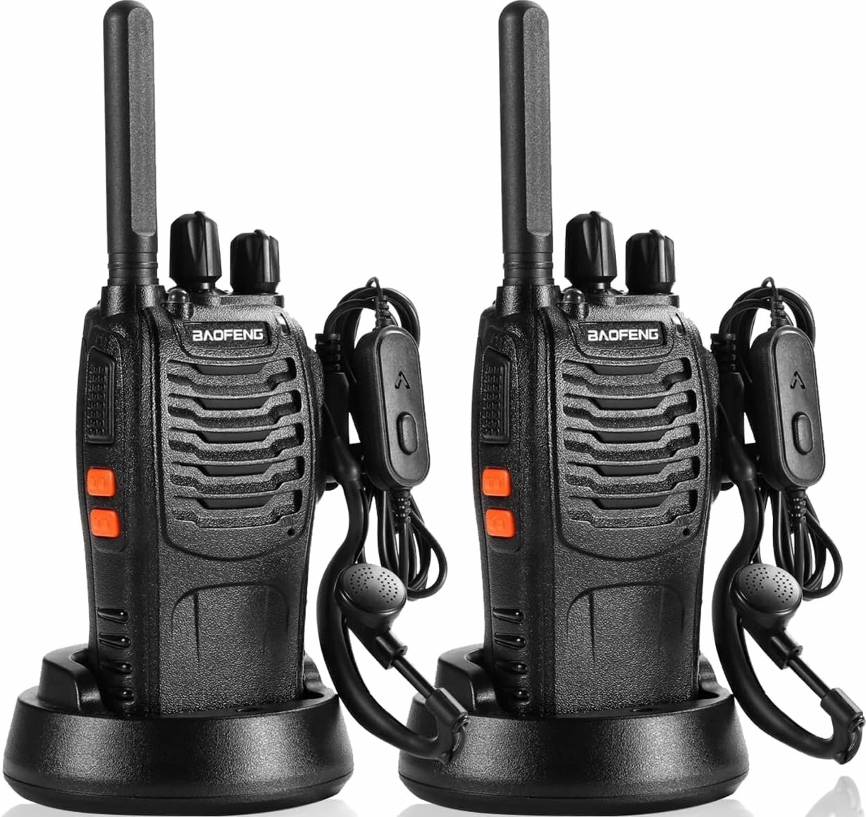 Рация Baofeng BF-888s, 2 шт, гарнитура, USB зарядка, для рыбалки и охоты
