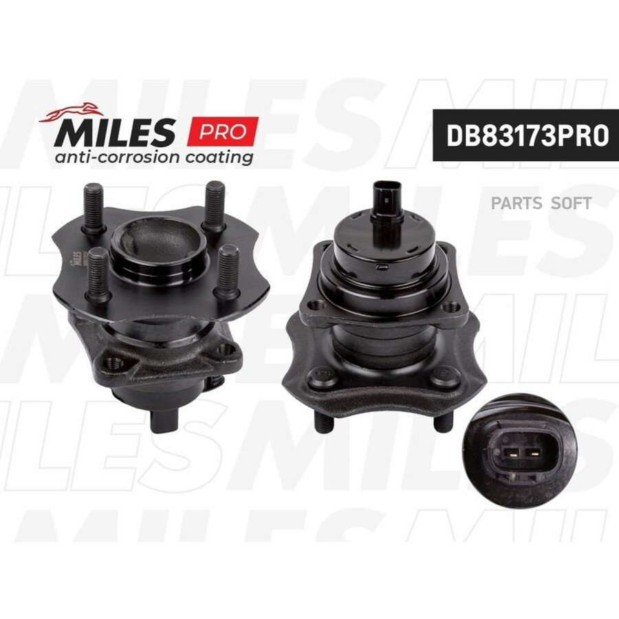 MILES DB83173PRO Ступица колеса с подшипником зад. +ABS TOYOTA COROLLA IX-X E120/150/PRIUS 00-07. ()