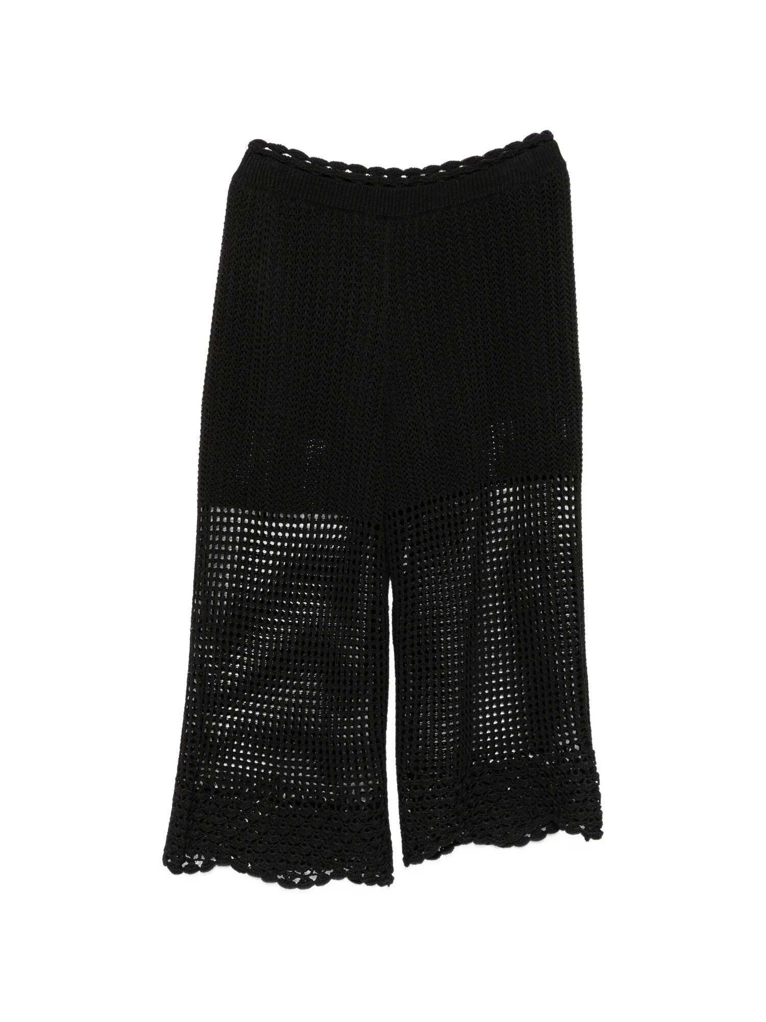 Брюки Crochet-knit scalloped-hem trousers