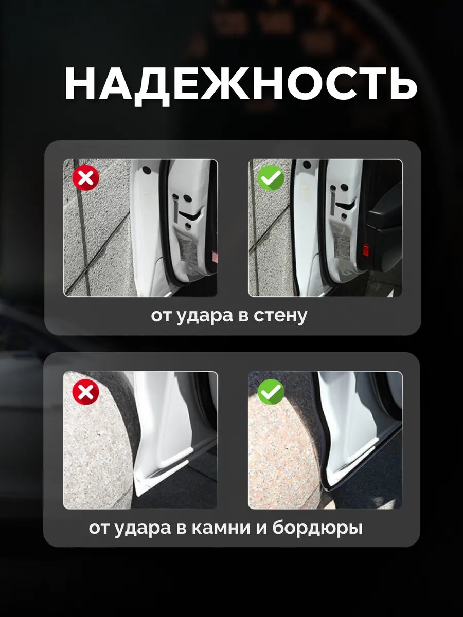 Уплотнитель на дверь для автомобиля, универсальный, 10 м, белый — фото 1