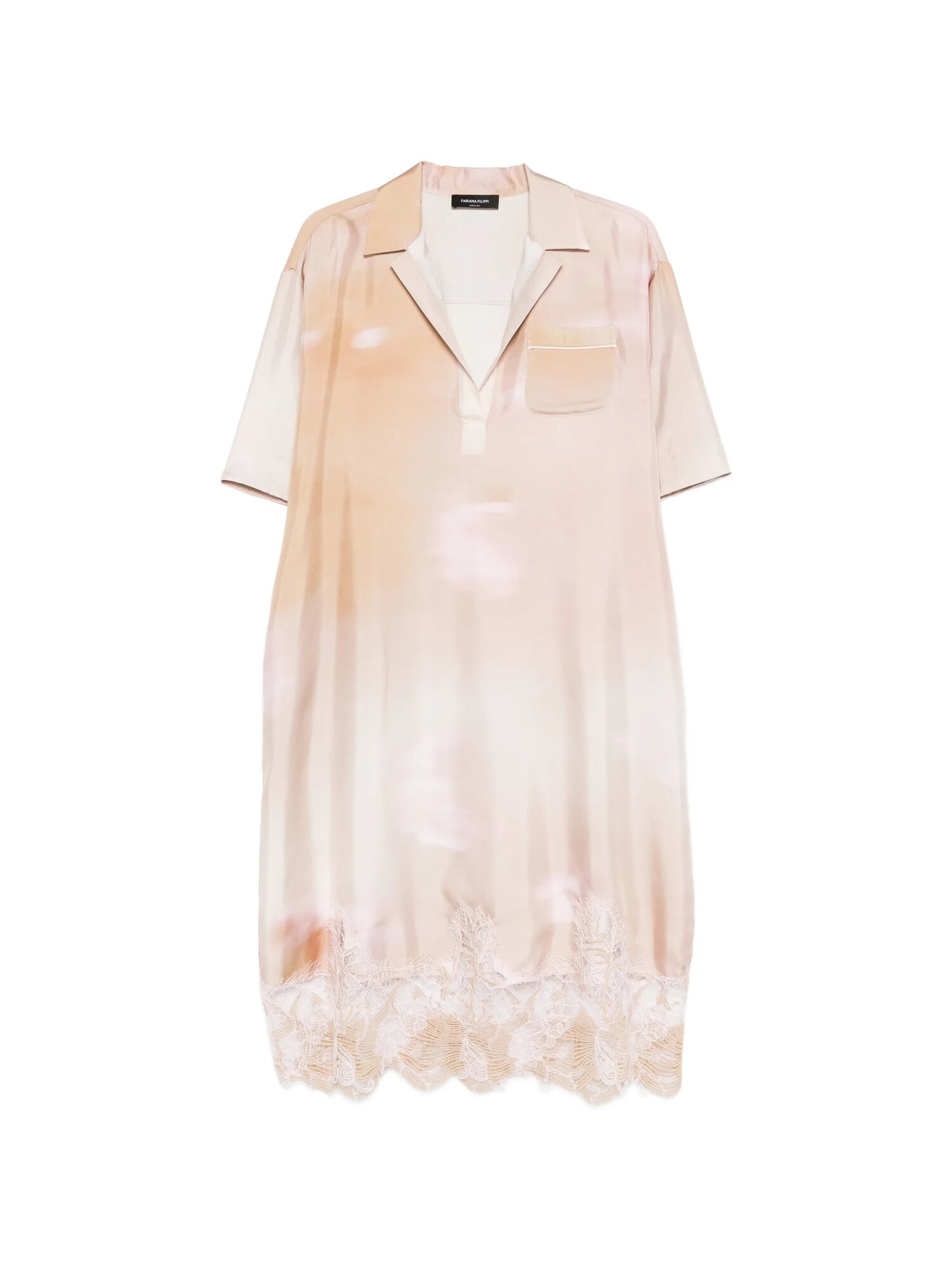 Платье Lace-trim chest-pocket midi dress