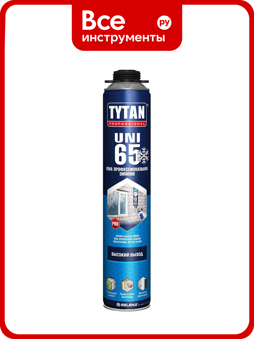 Профессиональная монтажная пена с увеличенным выходом TYTAN Professional 65 Uni 17026, зимняя 750 мл 264773