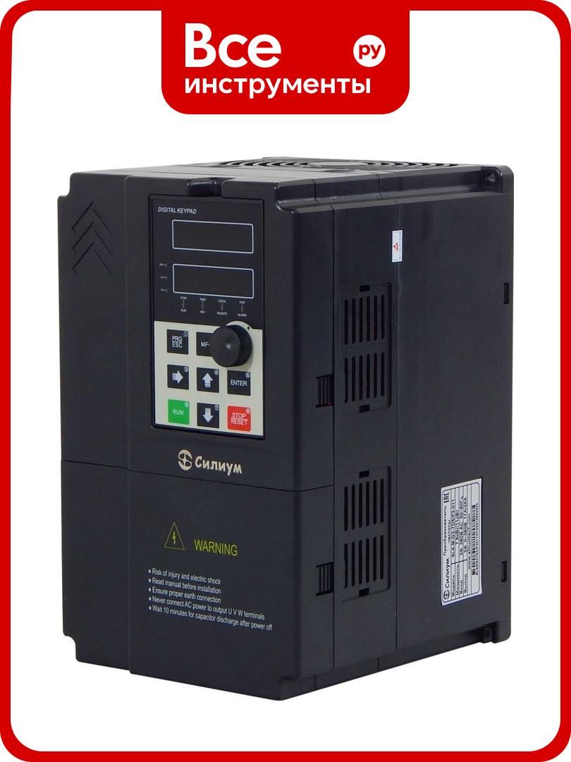 Преобразователь частоты Силиум SL9-M-G13-7d5, защита от пыли, интерфейс RS‑485, съёмный пульт управления