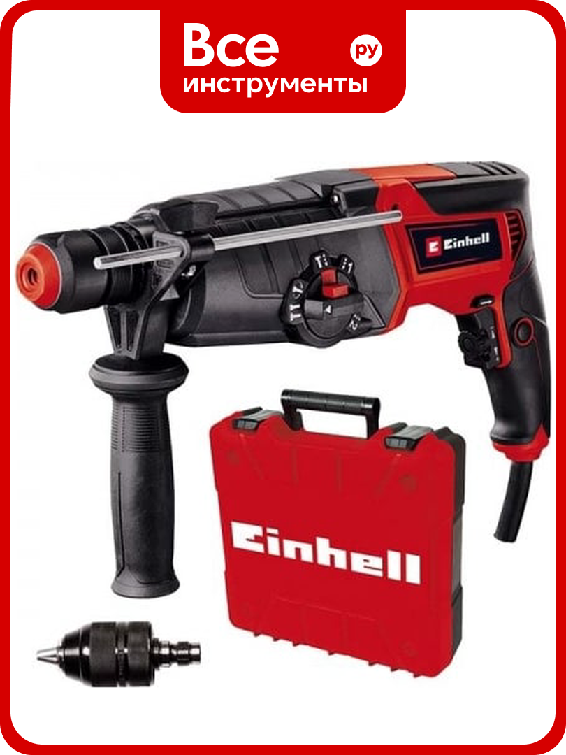Перфоратор Einhell te-rh 950 5f, sds-plus, 950 Вт, 2 ск. 0-1200/2600 об/мин, сверления отверстий различного