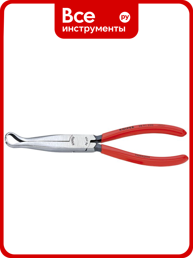 Плоскогубцы механика KNIPEX KN-3891200, для захвата круглых предметов из хром-ванадиевой стали с эргономичной рукояткой