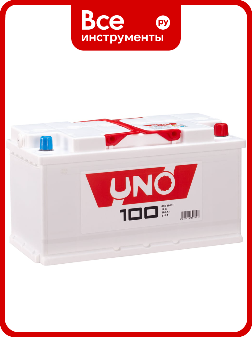 Аккумулятор UNO с обратной полярностью, кальциевая технология, стандартные клеммы, для легковых и грузовых автомобилей