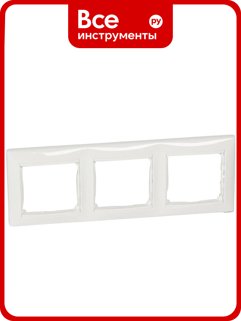 Рамка Legrand Valena 3 поста белая 774453, пластиковая, IP20, размеры 224x82x10 мм, идеальна для установки в интерьере.