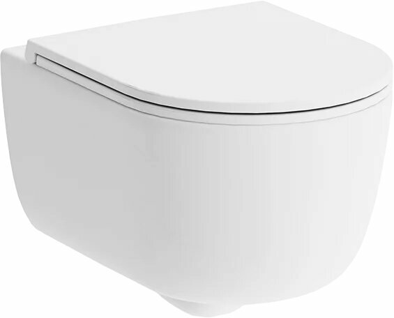 Унитаз подвесной Damixa Sirius DX86C1800SC с микролифтом, безободковый, без бачка, антивсплеск, фарфоровый, с биде, белый, глянцевый, овальный, сиденье для унитаза в комплекте
