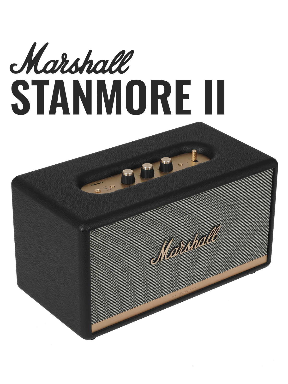 Колонка Marshall Stanmore II, 80 Вт, кнопочное и сенсорное управление, черный