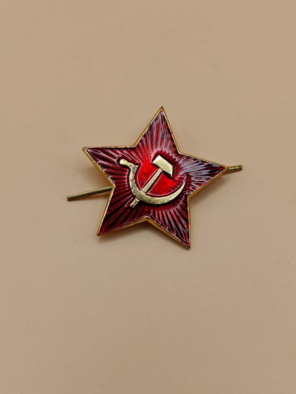 Звезда на головной убор металлическая СА 34 мм красная, 1 шт
