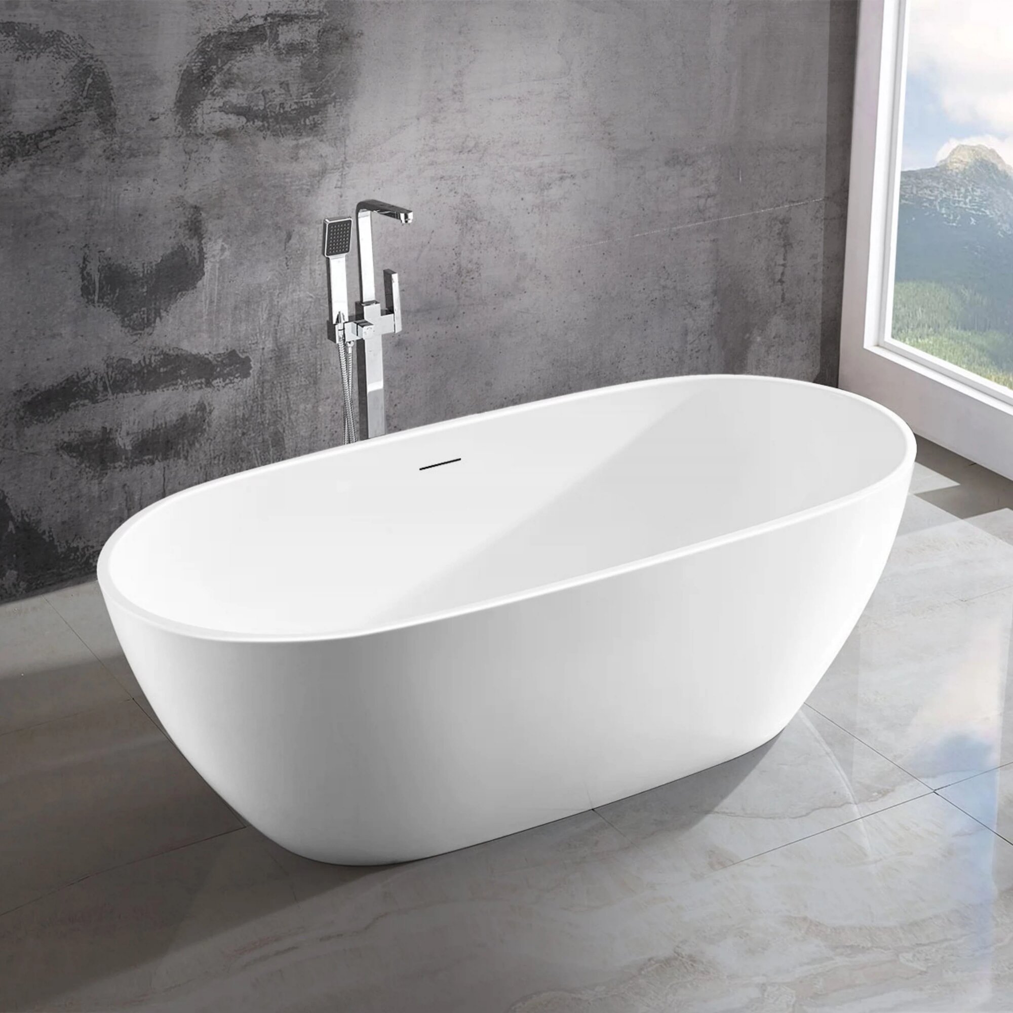Ванна Vincea VBT-408-1700, акрил, овальная, 170x81,5x58 см, цвет белый