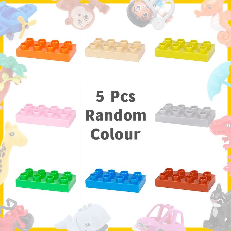Детский конструктор 5 шт. Белый 2x4Thin Bricks