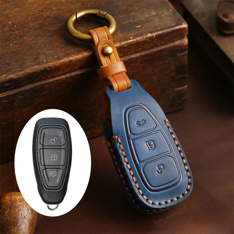 Чехол для автомобильного ключа для Ford Fiesta Focus Mondeo Ecosport Kuga Fob дистанционный Синий