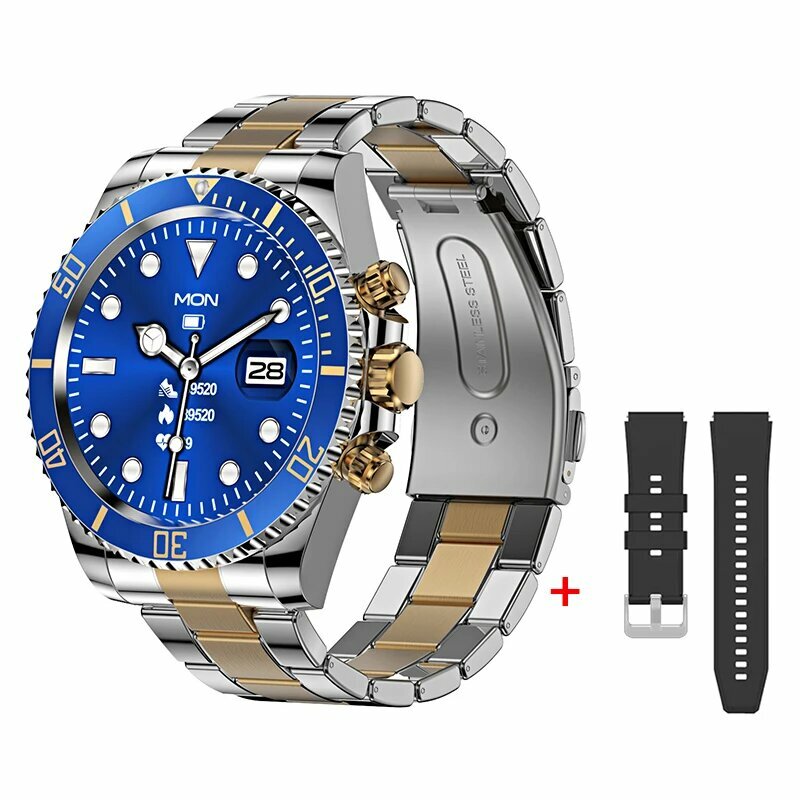 Мужские умные часы Aiweile AW12, синий, Blue Gold Strap