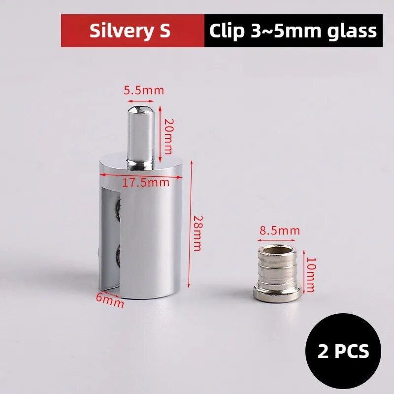 Крепление для стекла Silvery S 3-5 мм, 2 шт