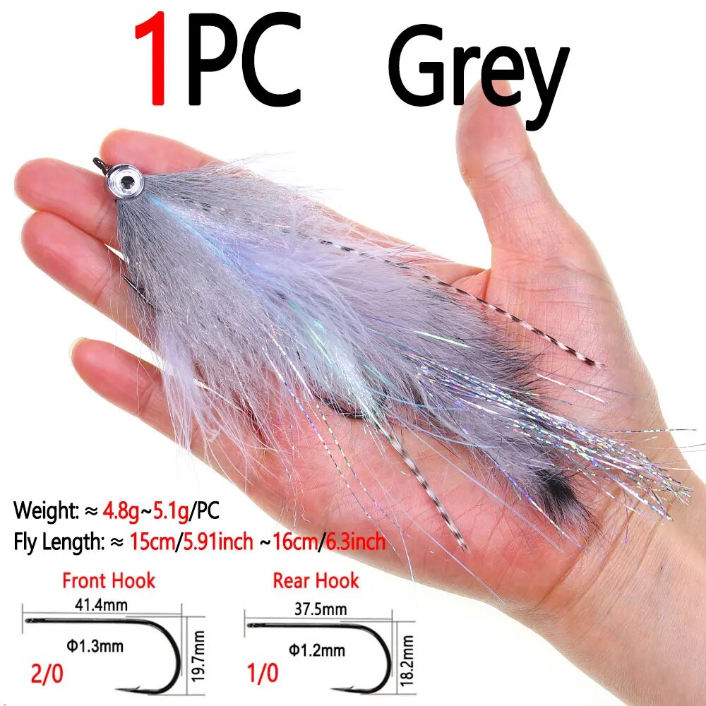 Bimoo Шарнирный стример для рыбы 5,91 дюйма 1pc Grey