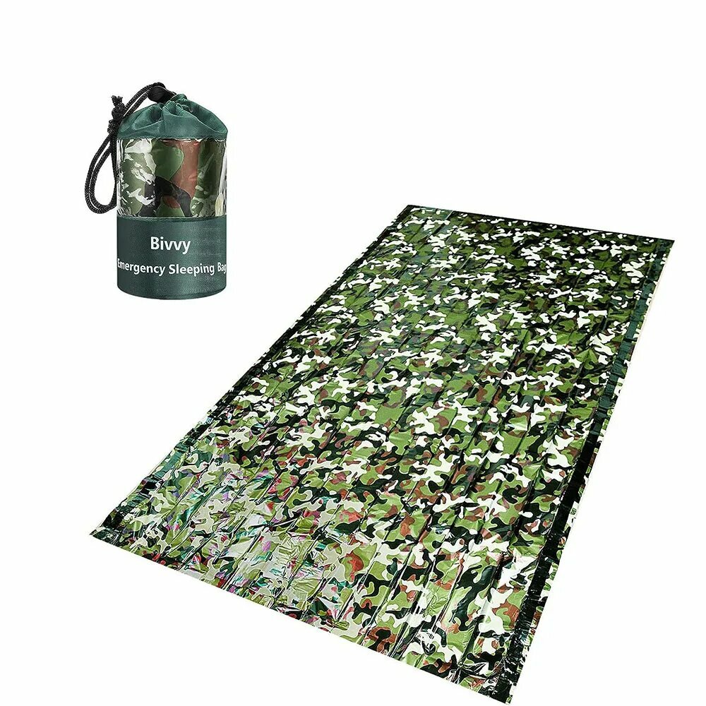 Аварийный спальный мешок Camouflage, водонепроницаемый