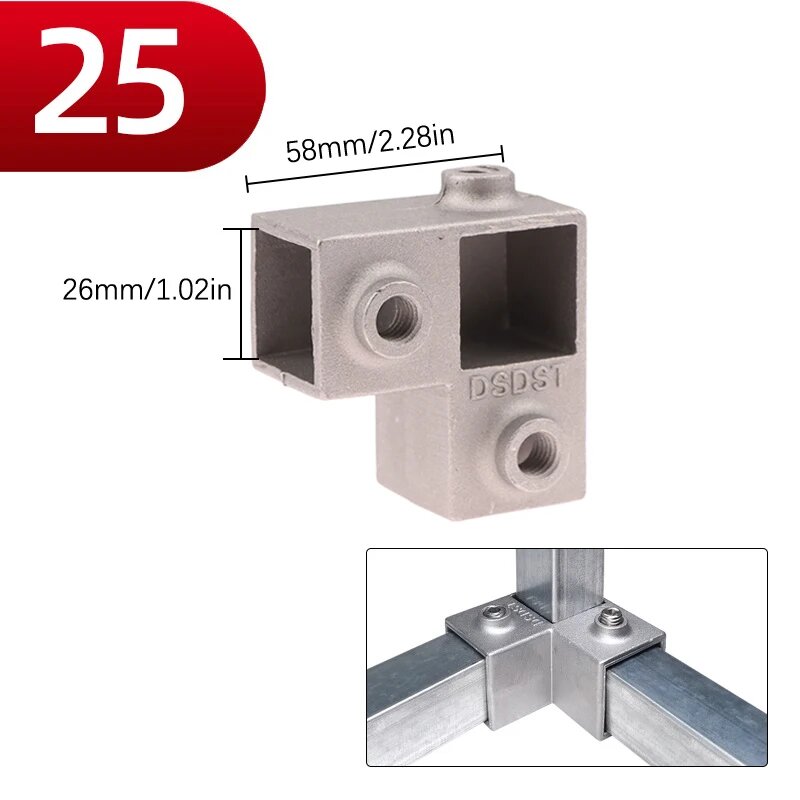 Алюминиевый угловой соединитель B3 58x26 мм