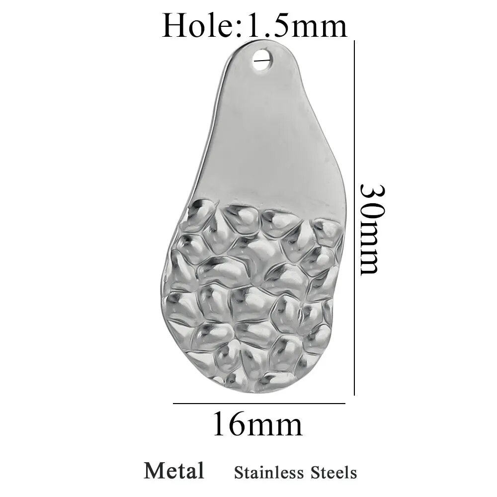 Подвеска нержавеющая сталь, 30x16 мм, Hole: 1.5mm, JC829-S12