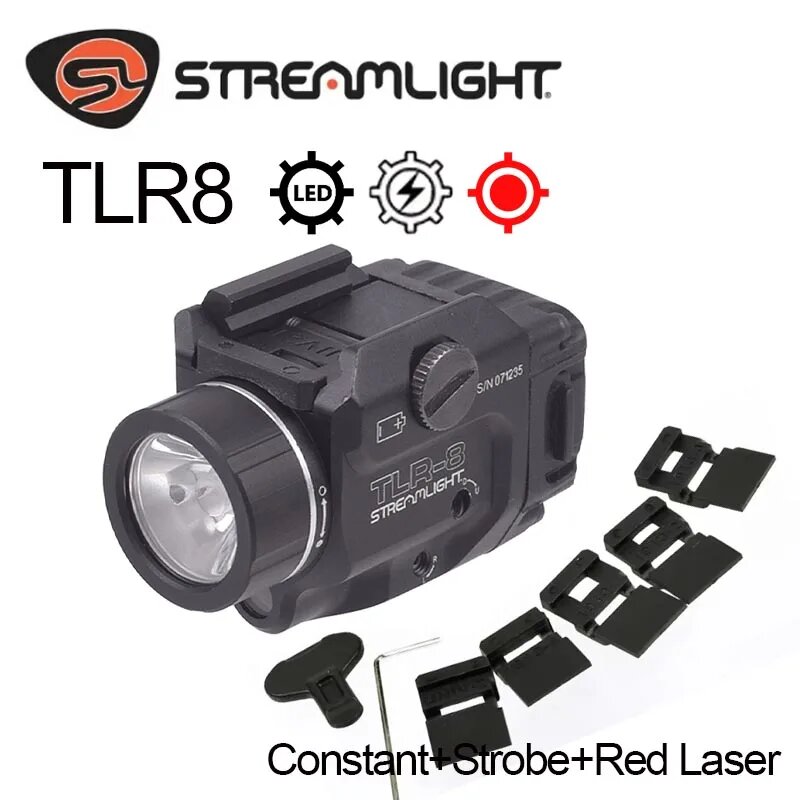 Streamlight TLR-8 тактический фонарь с красным лазером, черный