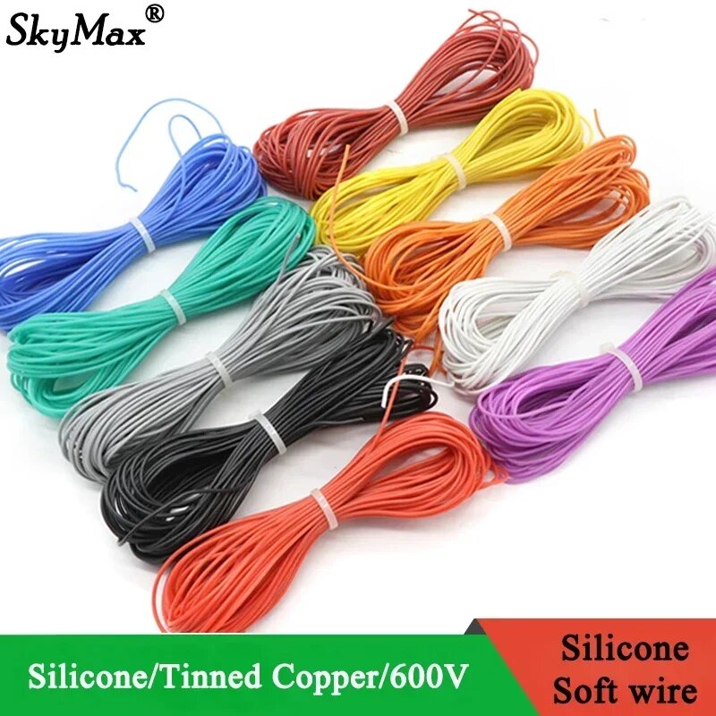 Термостойкий медный кабель 28 AWG, синий, 5m