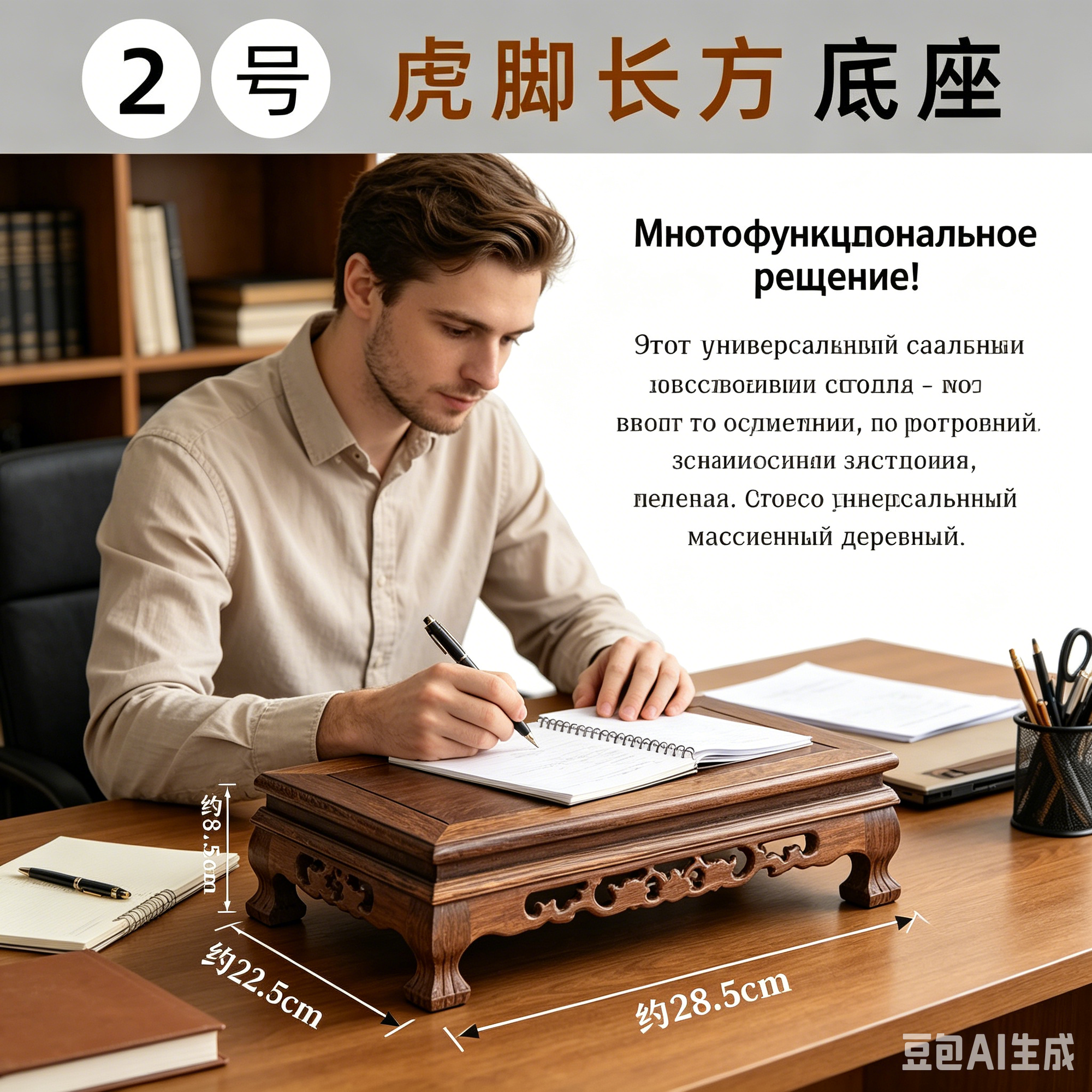 Прямоугольный стол из массива дерева,23.5*13.5*8.5 см, бытовой