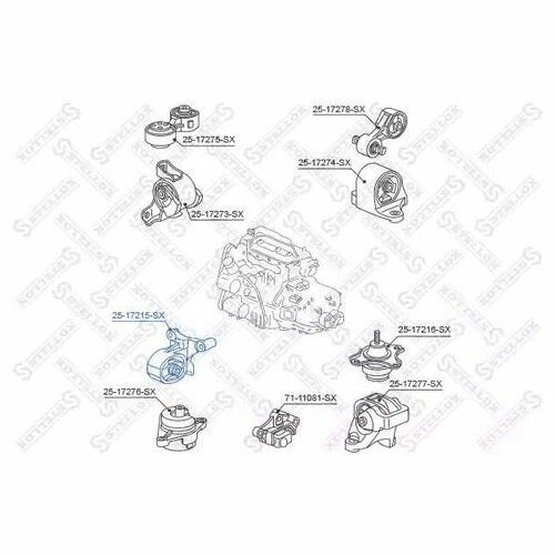 Опора двигателя Stellox 2517215sx для Honda Civic VII
