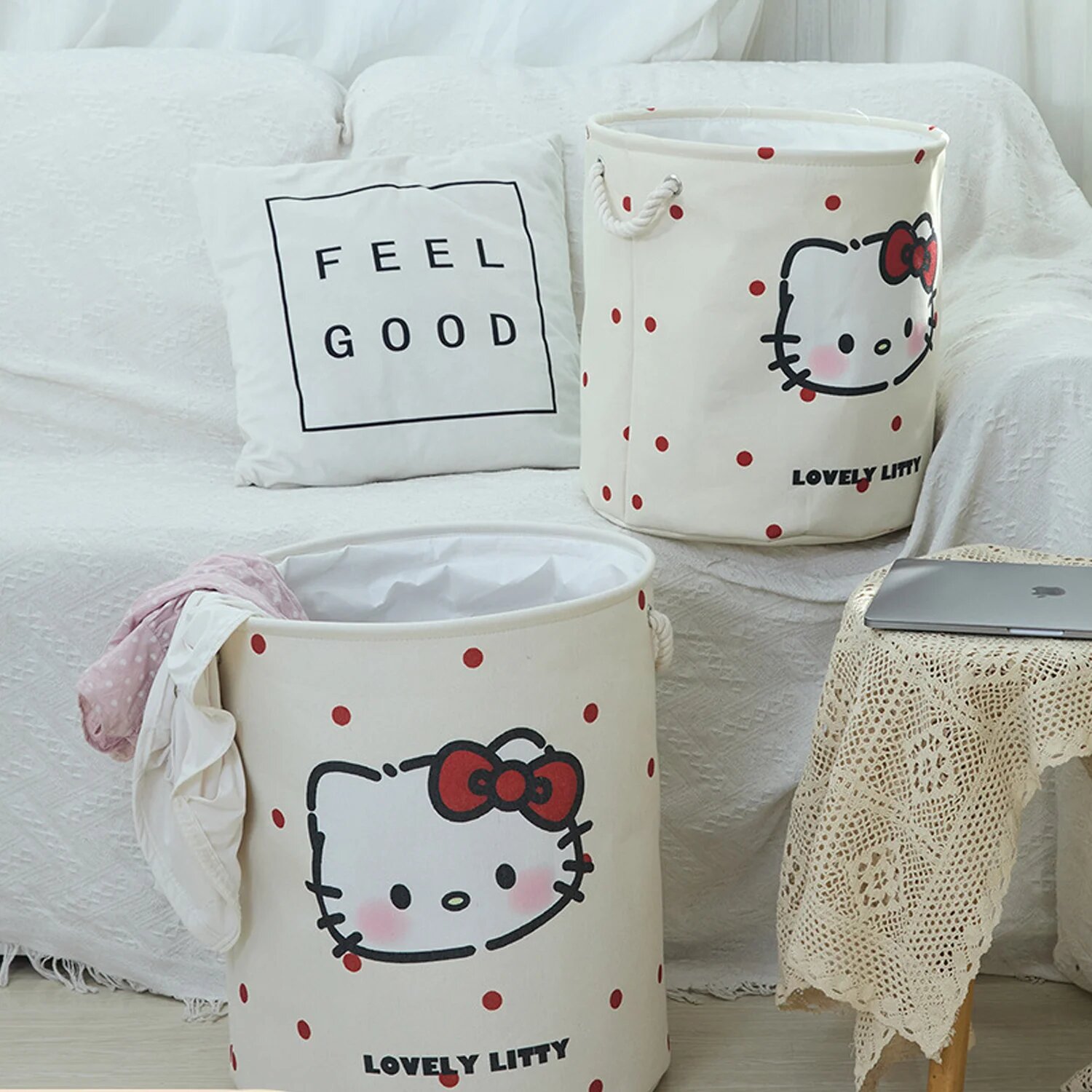 Корзина для белья Hello Kitty, розовая, Цвет: 2