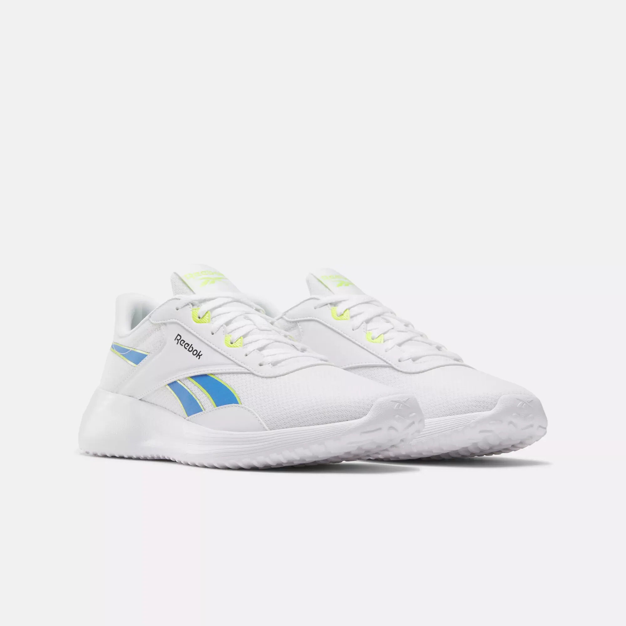 Кроссовки Reebok Lite 4, размер 9,5 US, белый/голубой/желтый — фото 1