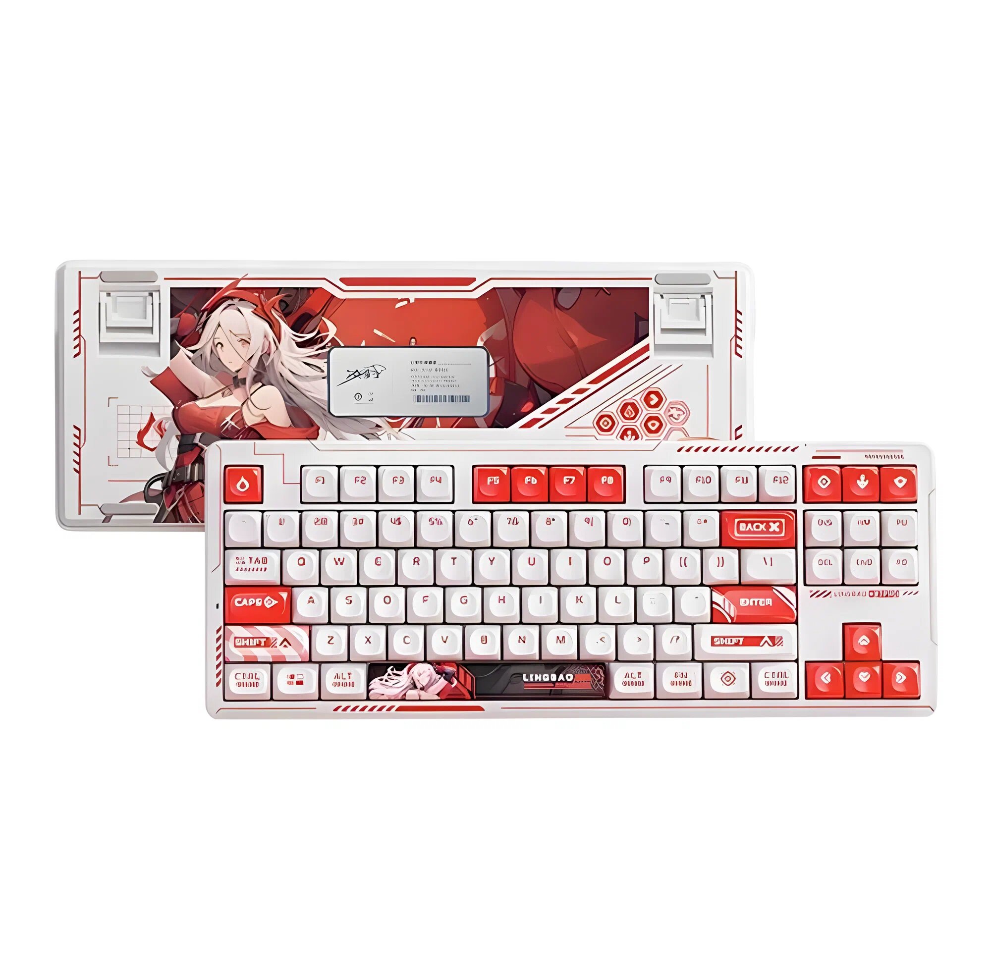 Клавиатура беспроводная механическая игровая Mavens "K87 Red Girl" | Cherry MX 2 Green | подсветка RGB | Hot Swap