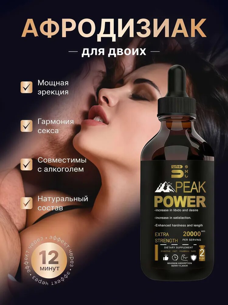 Возбуждающие капли, виагра, 18+, афродизиак, для усиления ощущений / 60мл
