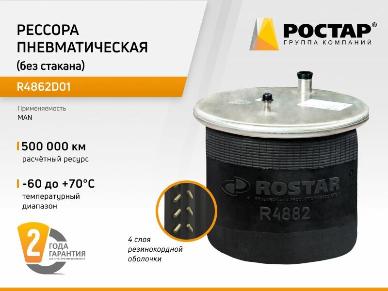 Рессора пневматическая (без стакана) R4862D01 (4862N1P01)