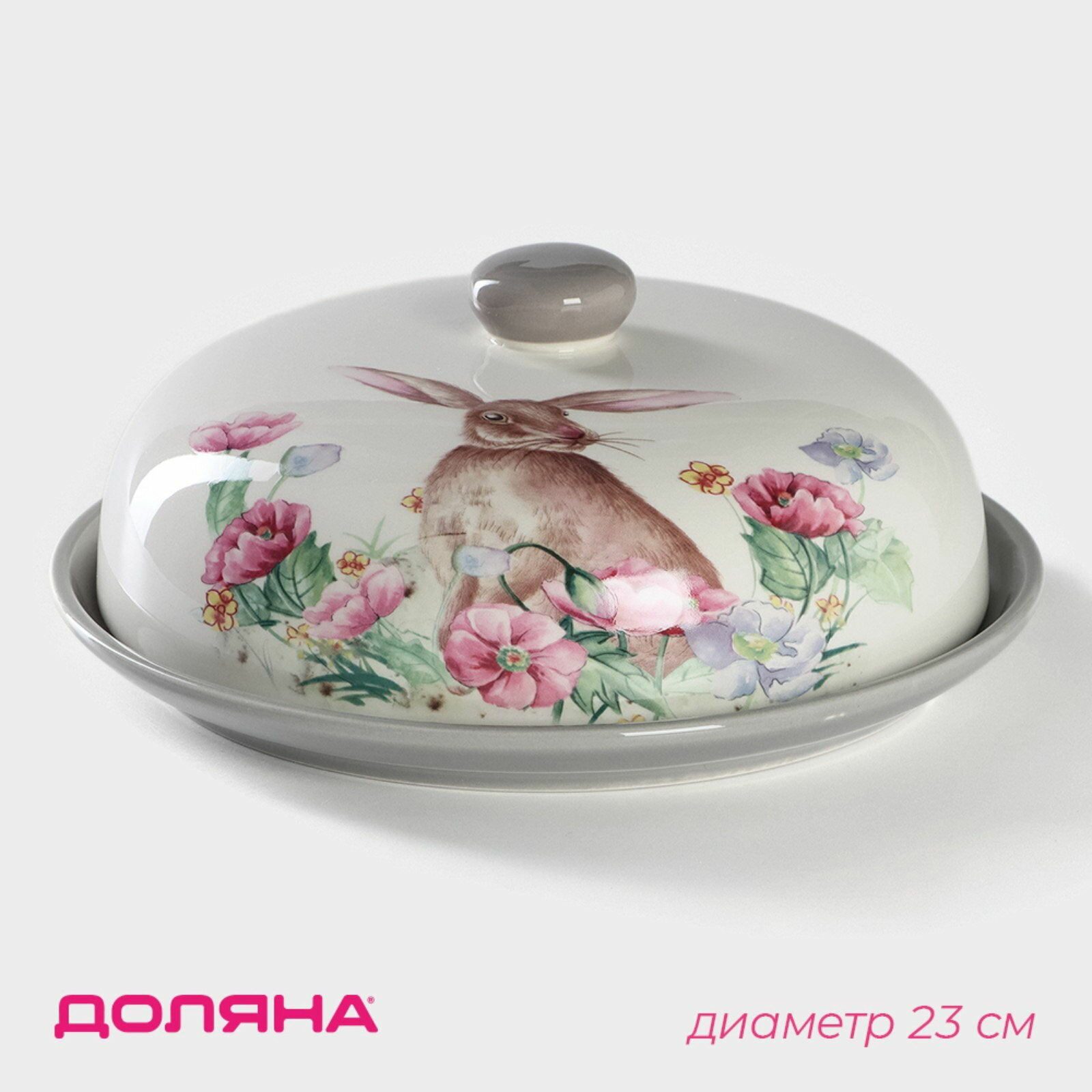 Блинница "Зайка", d=23 см, цвет белый, тематика: животный мир