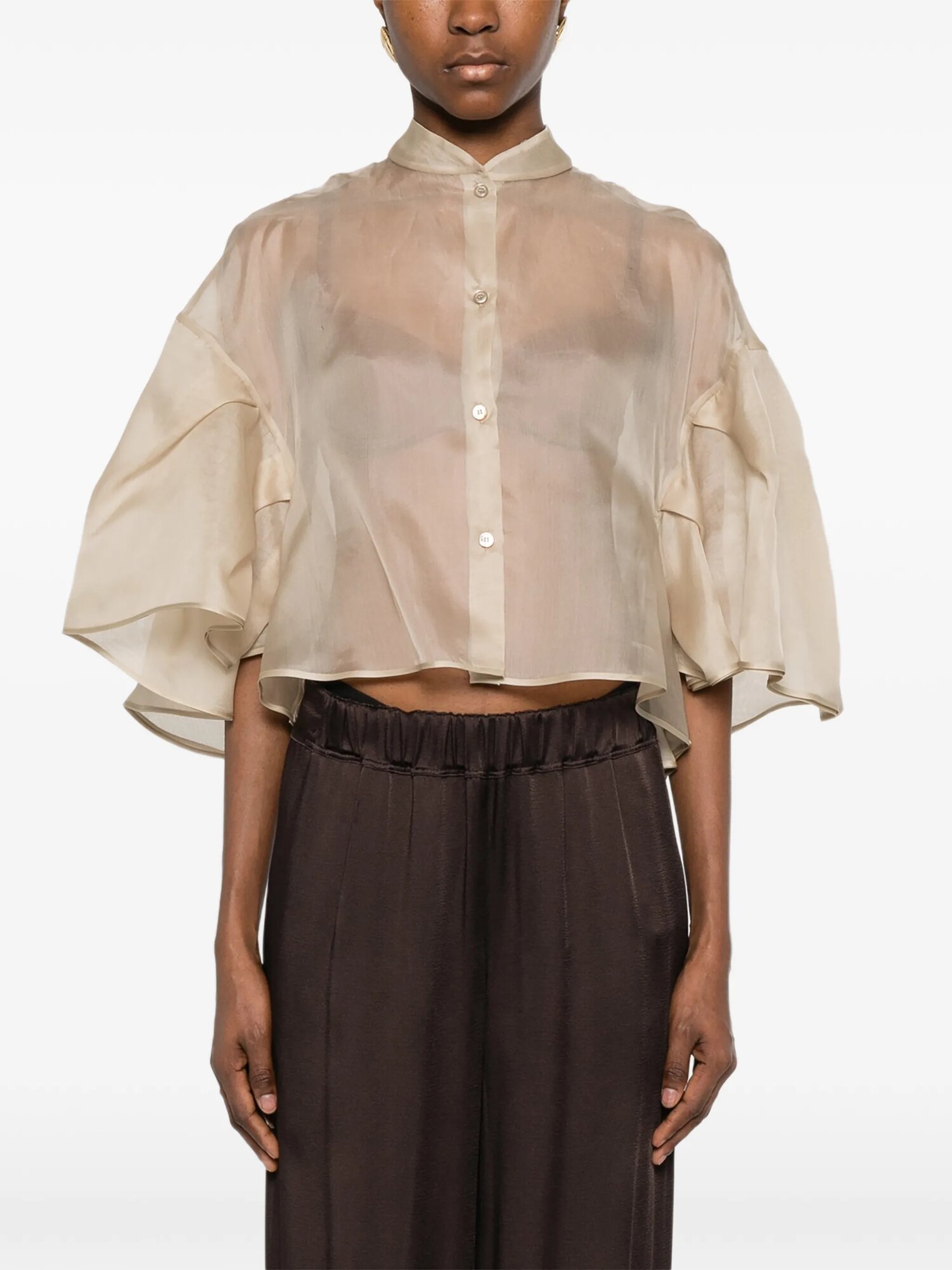 Рубашка Max Mara Ruffled layered shirt, размер M, разноцветный — фото 1