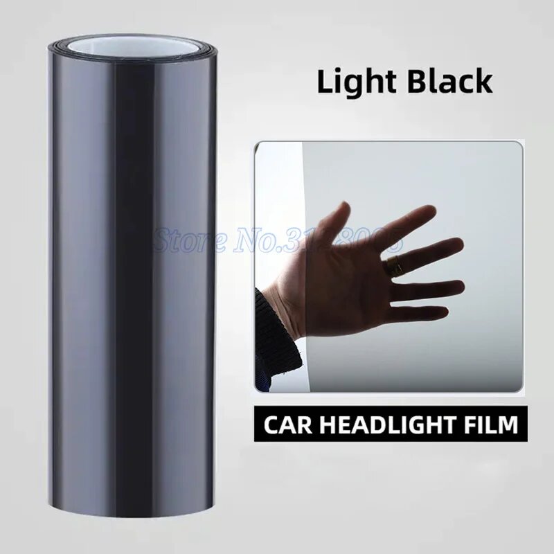 Защитная пленка для фар автомобиля, 30CMx1M-11.8x39IN, Light black