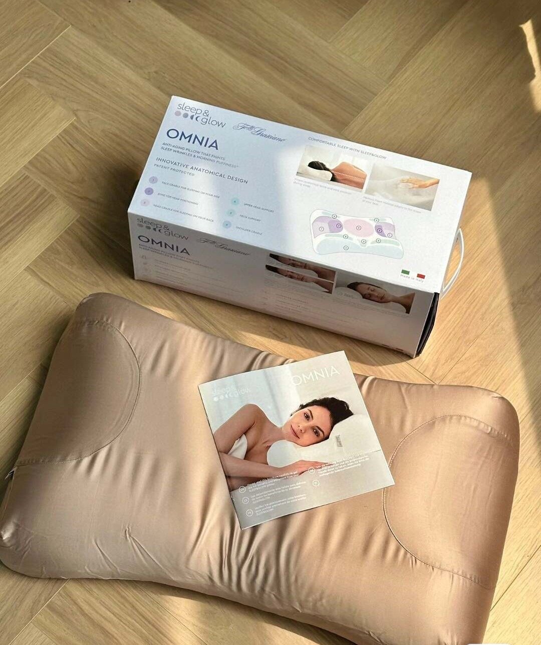 Ортопедическая подушка Sleep&Glow OMNIA анатомической формы для комфортного сна дома 35x54см, высота 13 см