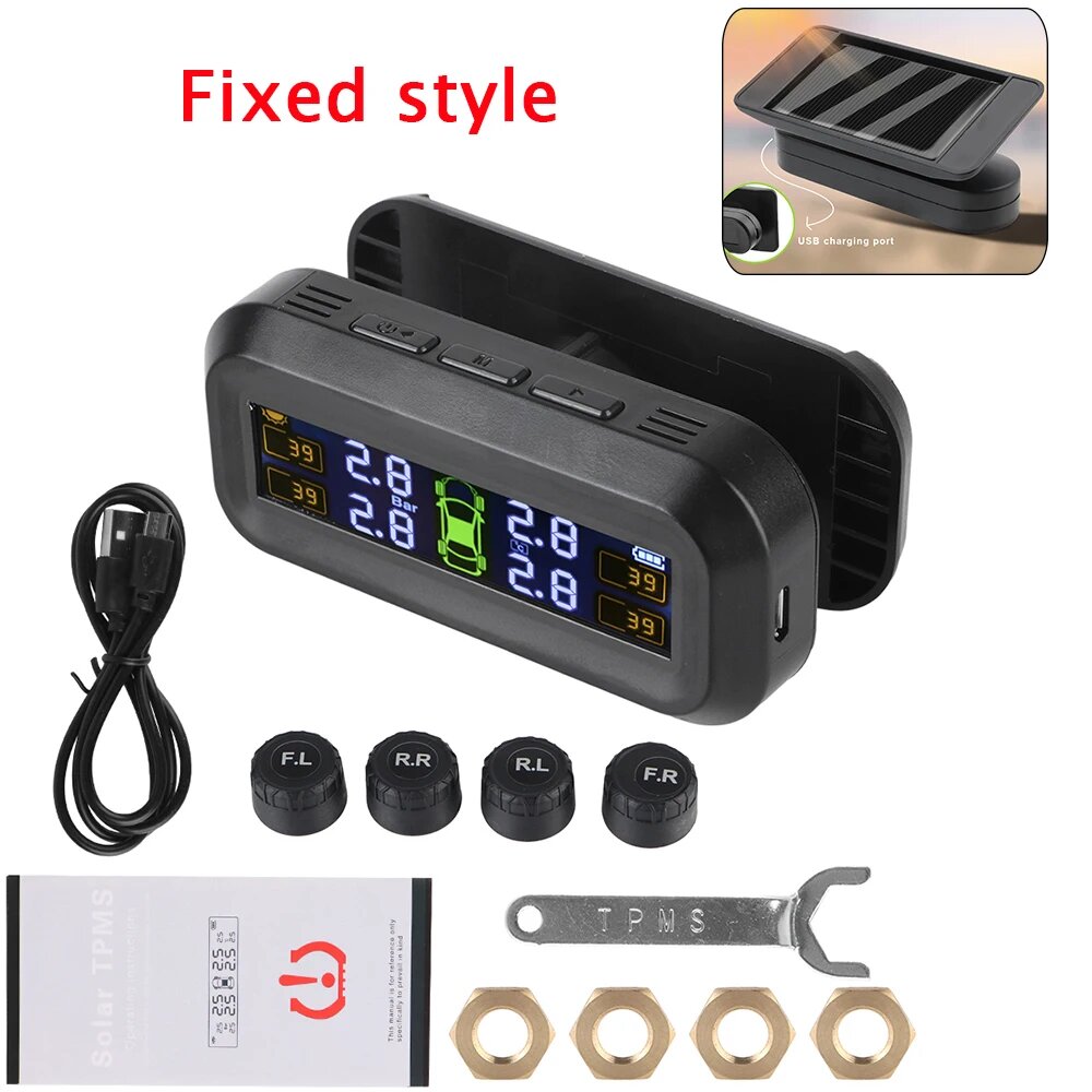 LEEPEE TPMS Система Контроля Давления в Шинах, 4 Датчика, Солнечная