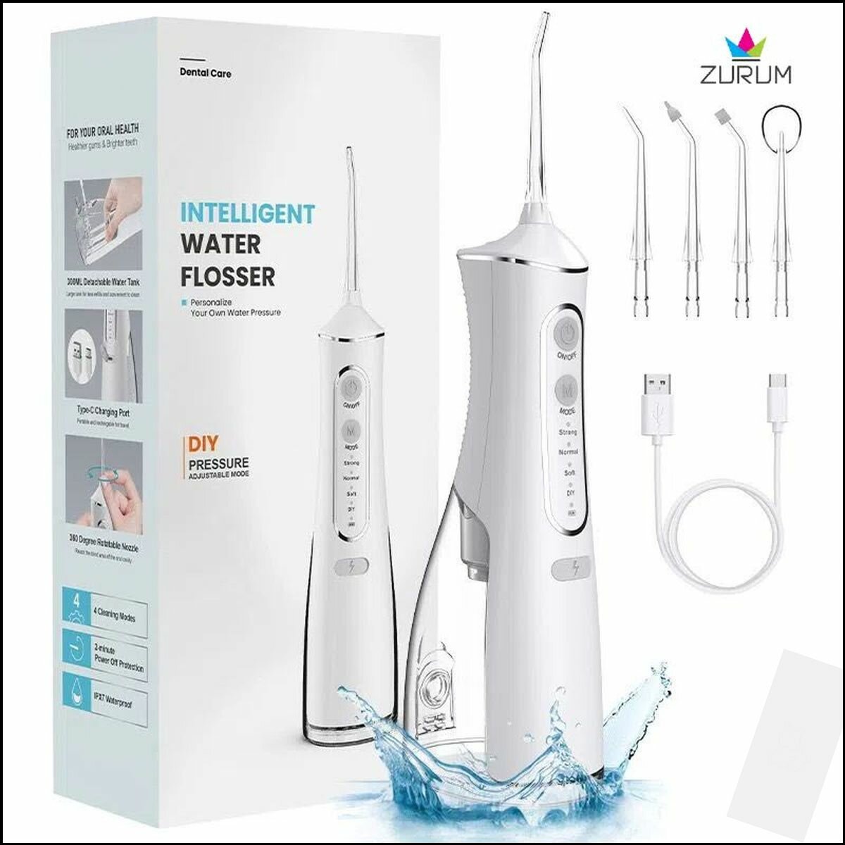 Портативная модель WaterPik WP462 EU Cordless Plus, белый, 300 мл, качественный ирригатор белый ирригатор 300 мл портативный