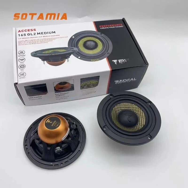 SOTAMIA 2pcs 3,5-дюймовый среднечастотный громкоговоритель мощностью 4 Ом 160 Вт, портативный Bluetooth-динамик для музыки Hifi своими руками