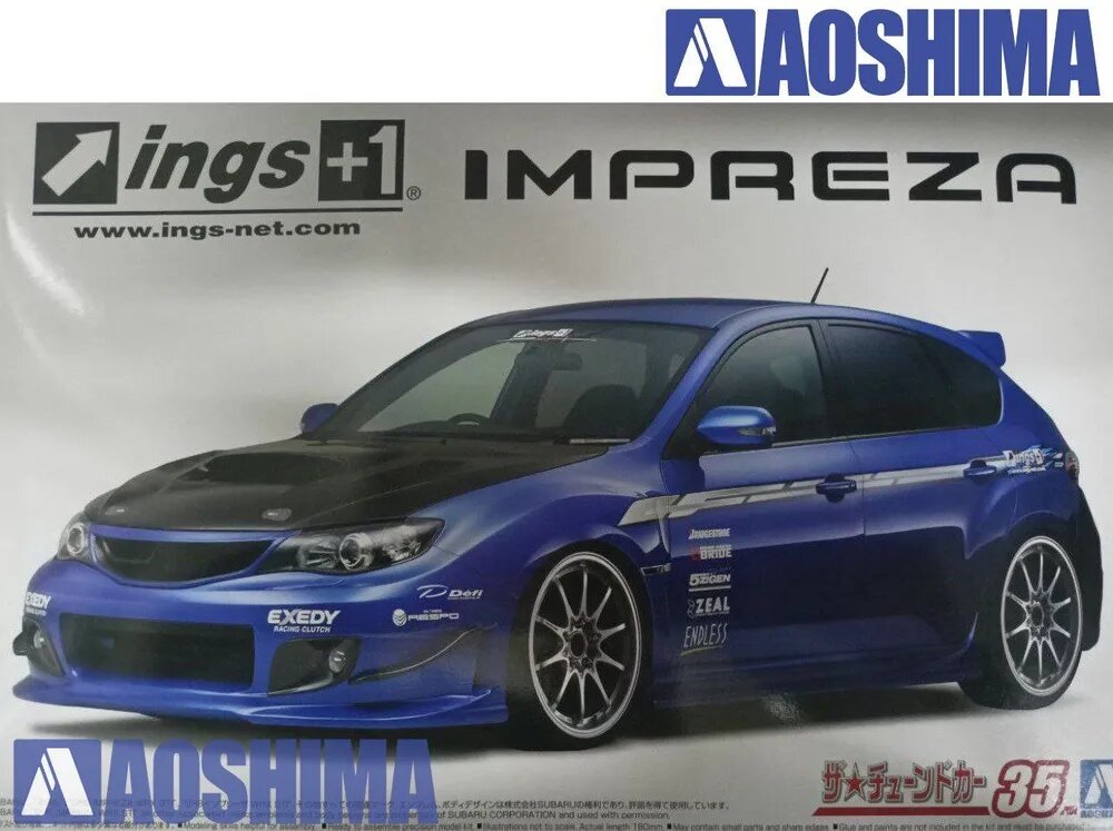 Сборная модель 1/24 Subaru Impreza WRX STI GRB ings Aoshima
