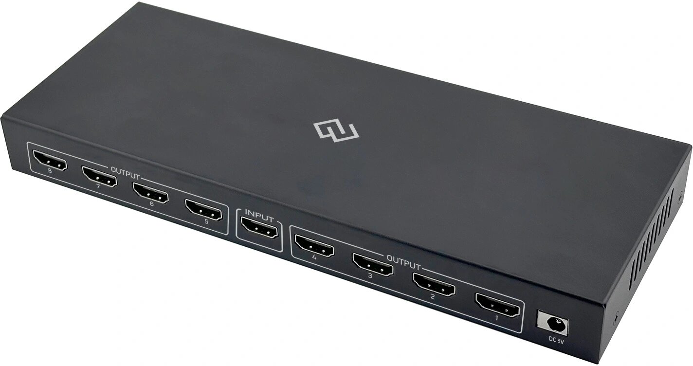 Сплиттер аудио-видео Digma DHSP-v2x HDMI (f)/8xHDMI (f) черный